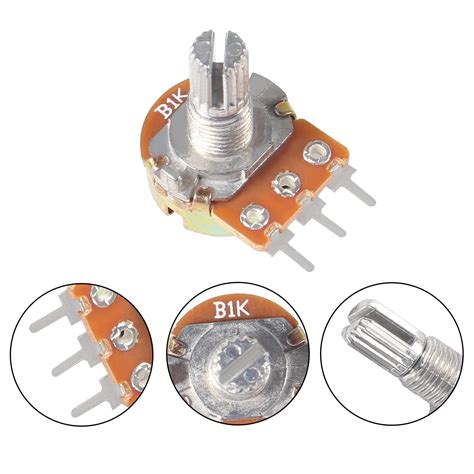 Aitiao 25sets B1k Ohm Knurled Shaft Linear Rotary Taper Potentiometer Wh148 B1k