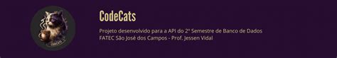github codecatss api bd2 projeto integrador do segundo semestre de
