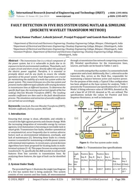 Fault Detection In Five Bus System Using Matlab And Simulink Discrete