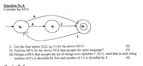 solved question no 4 consider the nfa 0 0 1 4 9 92 1 i