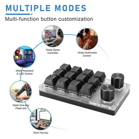 Mini USB Knob Keyboard Programmable Keys Custom Shortcuts Mechanical Keyboard For PS Drawing