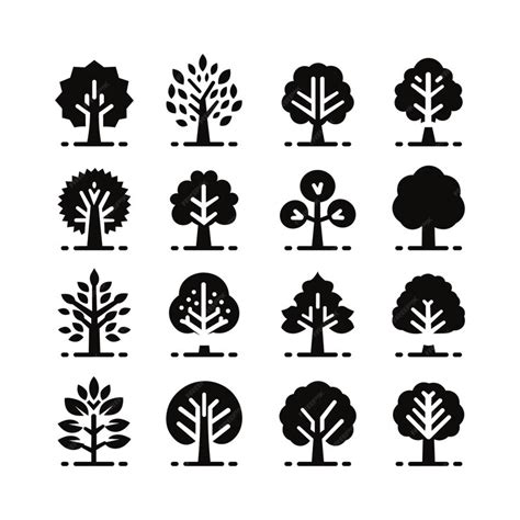 Premium Vector Tree Symbol Collection Set Park And Garden