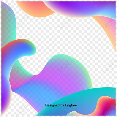 Abstract Colorful Geometric Gradient Fluid Technology Pattern Abstractions Floating Png