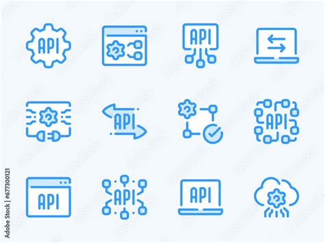Api Software Development And Data Integration Vector Line Icons Application Programming