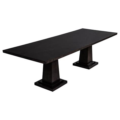 Custom Walnut Dining Table With Solid Brass Inlay At 1stdibs Brass