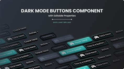 Dark Mode Buttons Component Figma