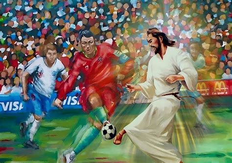 Sporting Jesus Christ Soccer Game Digital Art By Mark Passmore Fine Art America