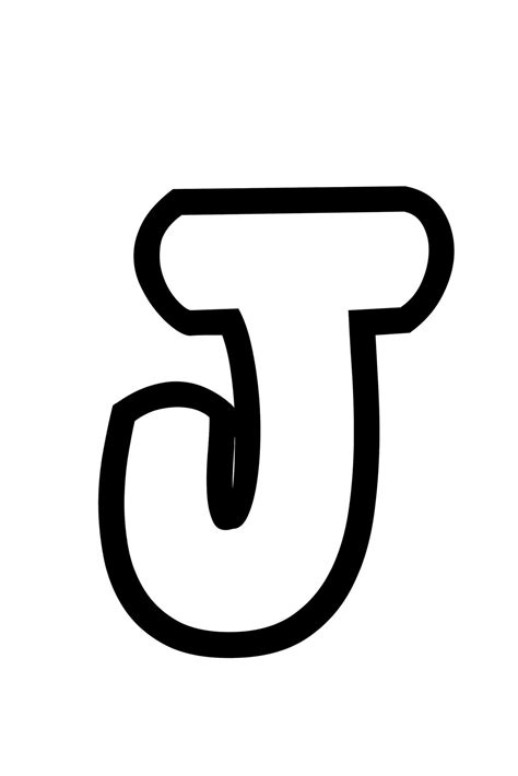 Free Printable Bubble Letter J Stencil Letter J Bubble Letter Bubble