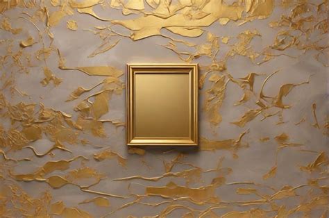 Premium Ai Image Golden Rectangular Frame On An Abstract Background