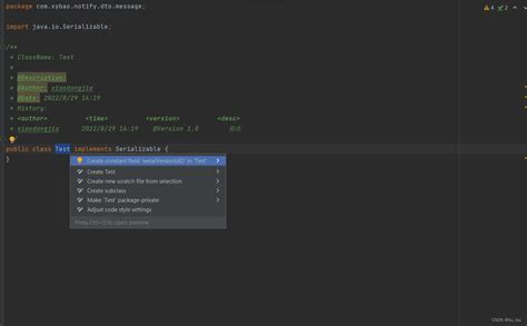 Idea自动设置实体类序列化版本号idea设置实体类继承serializable Csdn博客
