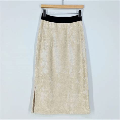 빈티지 여성 두툼 골지 밴딩 골덴 스커트 베이지f 헬로마켓