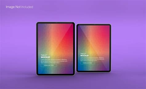 현실적인 태블릿 이랑 디자인 절연 렌더링 프리미엄 Psd 파일