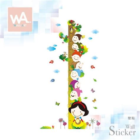 Wall Art 無痕壁貼 現貨 白雪公主 身高尺 可愛貼紙 室內設計 不傷牆面 創意diy 客廳 兒童房裝飾 9025 Yahoo奇摩拍賣