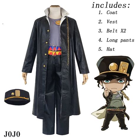 애니메이션 조조 조조의 기묘한 모험 Kujo Jotaro Part 4 코스프레 의상 모자 모자 조조 옷 조조 기묘한 모험