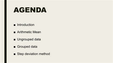 Measures Of Central Tendency Arithmetic Mean Pptx