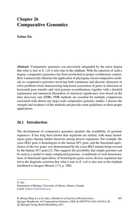 Pdf Comparative Genomics