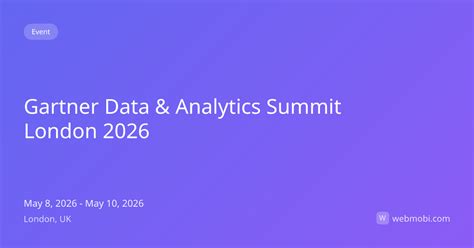Gartner Data And Analytics Summit London 2026 May 2026 London Webmobi