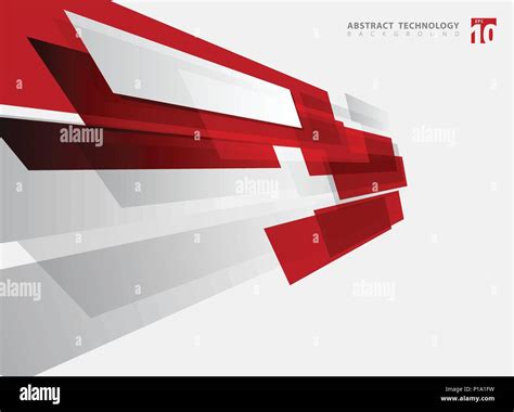 Abstract Technology Geometric Red Color Shiny Motion Background Template With Header And Footer