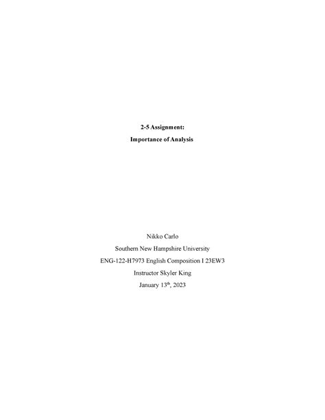 assignment 2 5 for reference only 2 5 assignment importance of