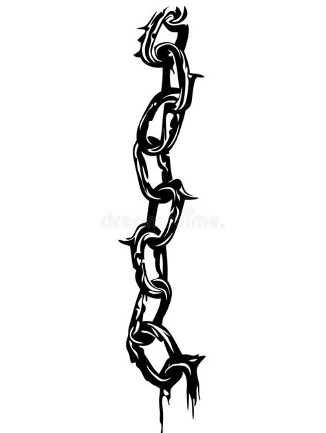 Gothic Barbed Chain Vector Art For Tattoo And Design Projects Stock Illustration Illustration