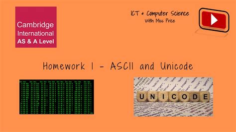 Homework 1 Ascii And Unicode Youtube