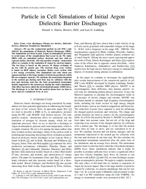 pdf particle in cell simulations of initial argon dielectric barrier discharges