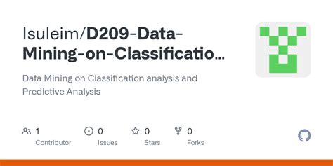 github isuleim d209 data mining on classification analysis and
