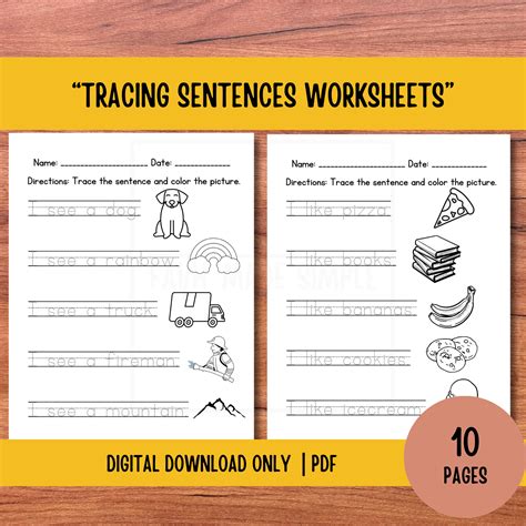 Tracing Sentences Worksheet