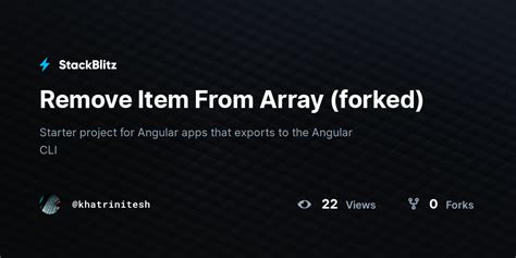 remove item from array forked stackblitz