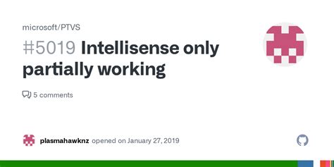 Intellisense Only Partially Working · Issue 5019 · Microsoftptvs · Github