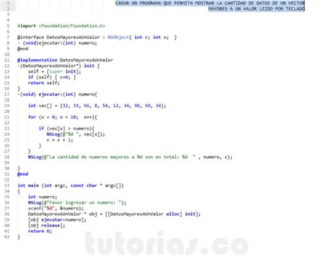 POO Arrays Objective C Datos Mayores A Un Valor Tutorias Co