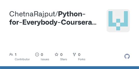Github Chetnarajput Python For Everybody Coursera By Dr Chuck