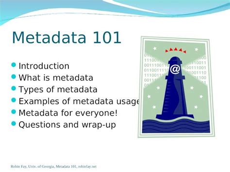 Ppt Introduction What Is Metadata Types Of Metadata Examples Of Metadata Usage Metadata For