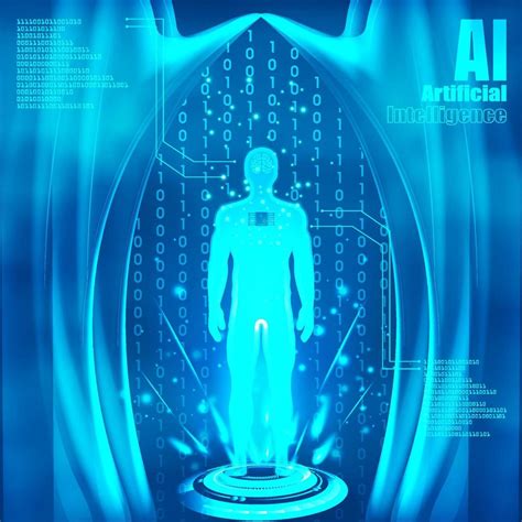 Artificial Intelligent Digital Technology Concept Blueprint Digital