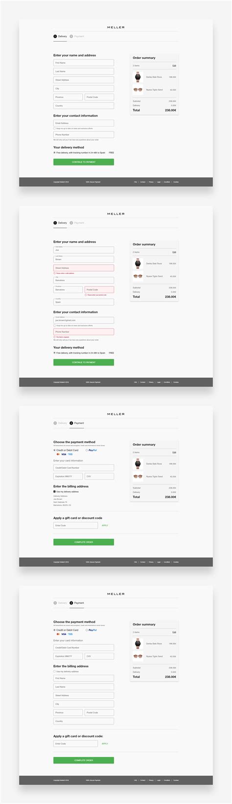 Checkout Page Redesign On Behance