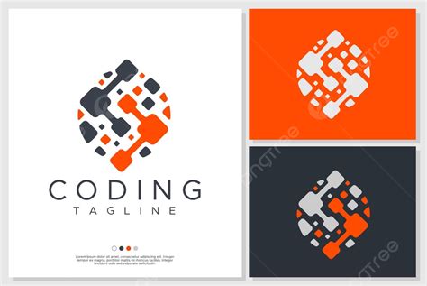 Contemporary Logo Design For Coding Vector Template Featuring A