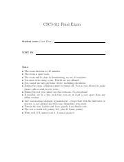 Final Exam Theory Of Computation Pdf CSCI Final Exam Student Name Last First NYIT ID