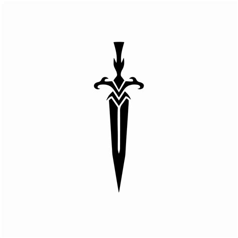 Dagger Symbol Logo Tattoo Design Stencil Vector Illustration 24452384