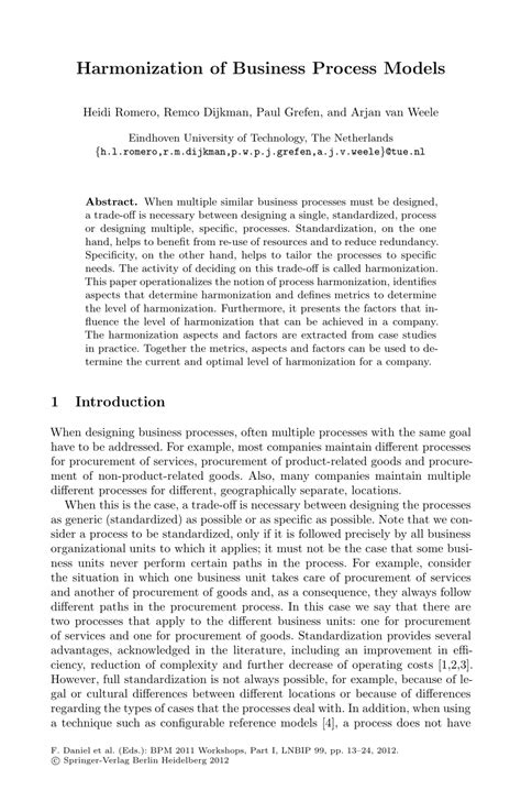 PDF Harmonization Of Business Process Models