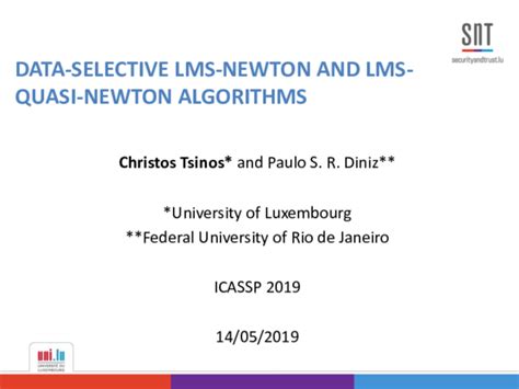 pdf data selective lms newton and lms quasi newton algorithms