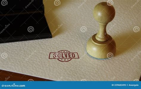 Solved Stamp And Hand Stamping Stock Image Image Of Concept Solution