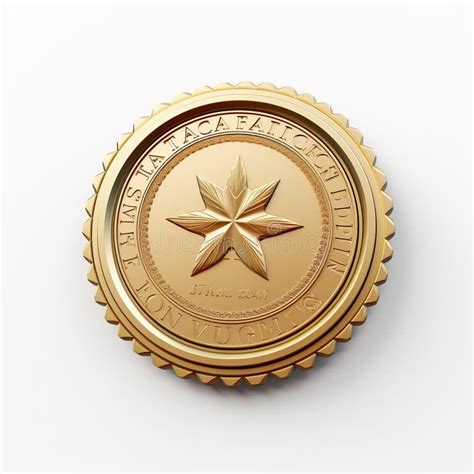 Illustration Of Badge On White Background 3d Rendering Generative Ai Stock Illustration