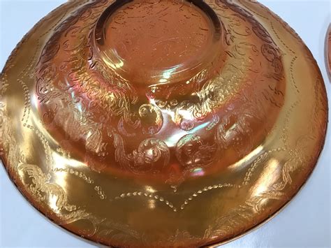 Two Vintage Marigold Carnival Glass Bowls Afc