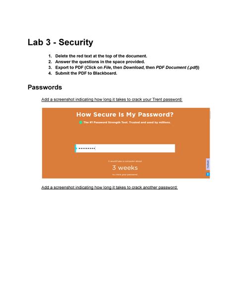 Lab3 Mandatory Lab Work This Is Cois 1010h Lab 3 Lab 3 Security Delete The Red Text At