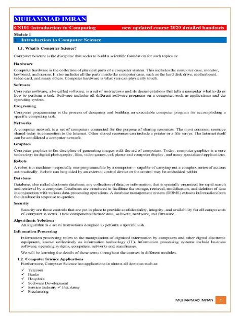 Cs101 Introduction Mid Pdf