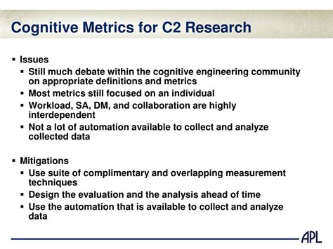 Ppt Review Of Cognitive Metrics For C2 Powerpoint Presentation Free