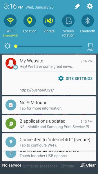 Web Push Notifications Screenshots Pushpad