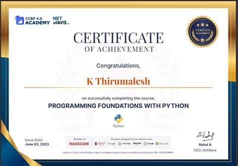 K Thirumalesh On Linkedin Pythonprogramming Nxtwaveccbp Rahulattulurisir