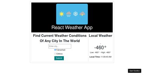 Weather App React Codesandbox