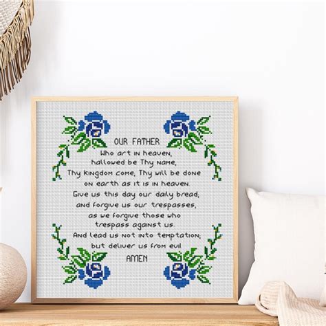 Lords Prayer Cross Stitch Pattern Pdf Etsy
